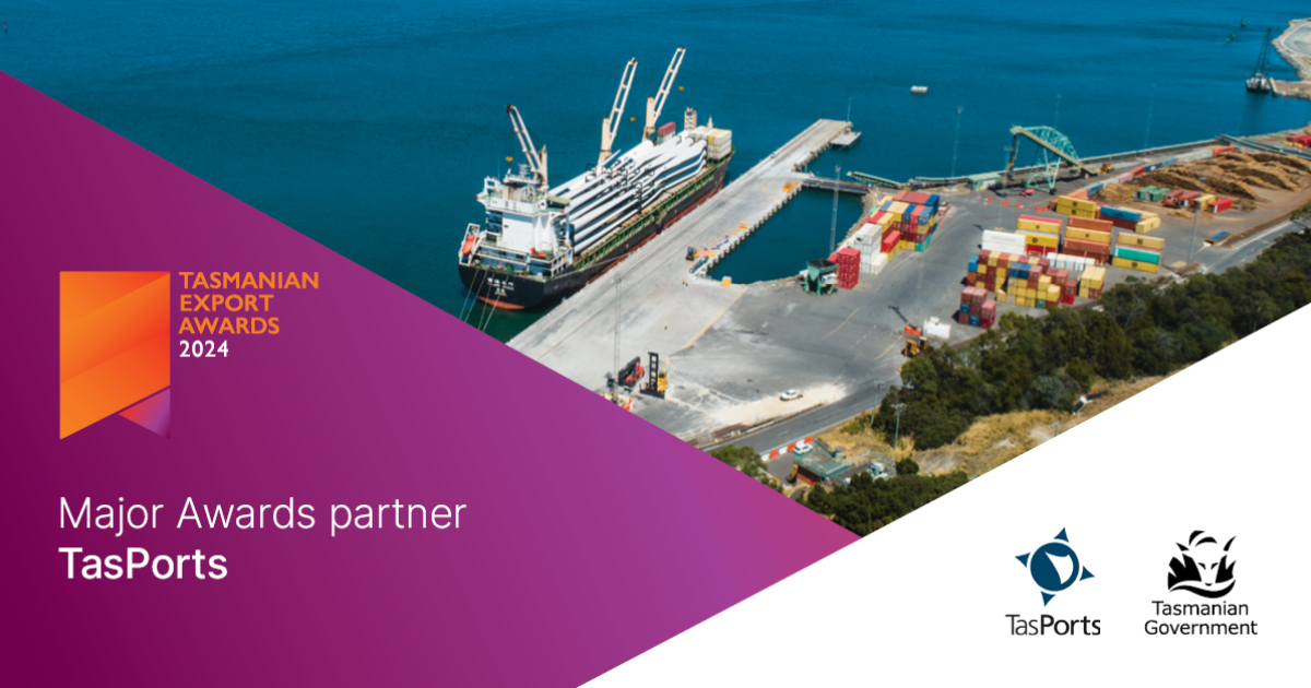 TasPorts announced as Major partner of Tasmanian Export Awards